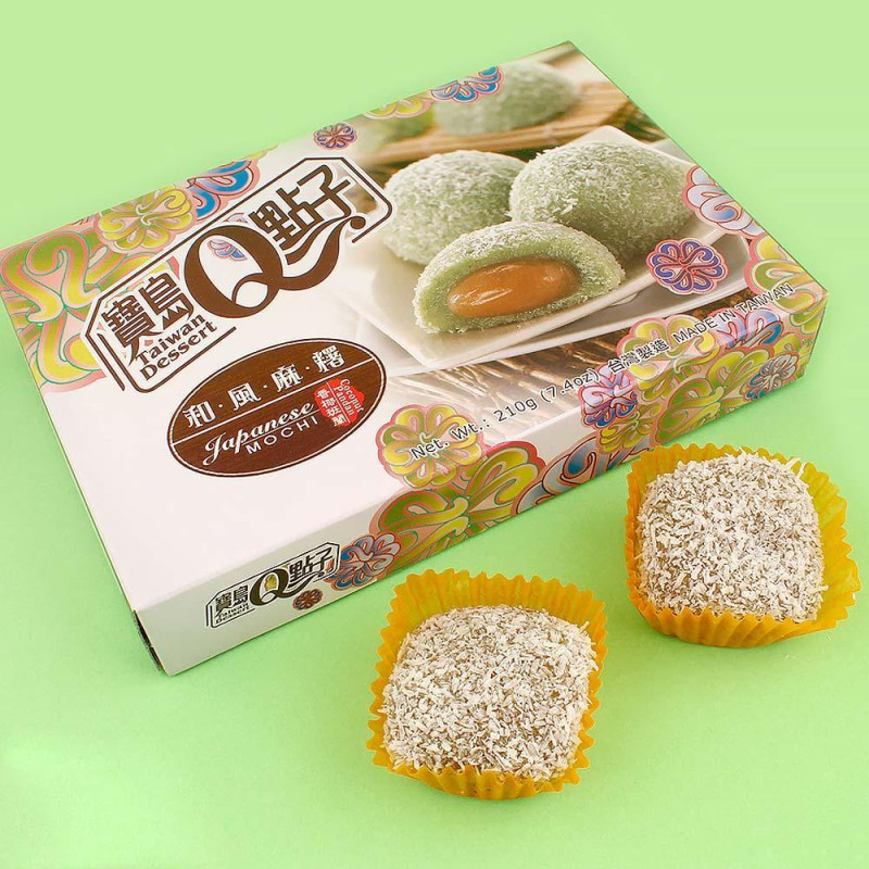 He Fong Pandan Coconut Shreds Mochi 210g He Fong Pandan Coconut Shreds Mochi 210g