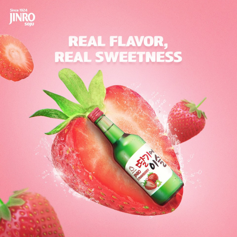 Jinro Strawberry Flavour Soju 350ml